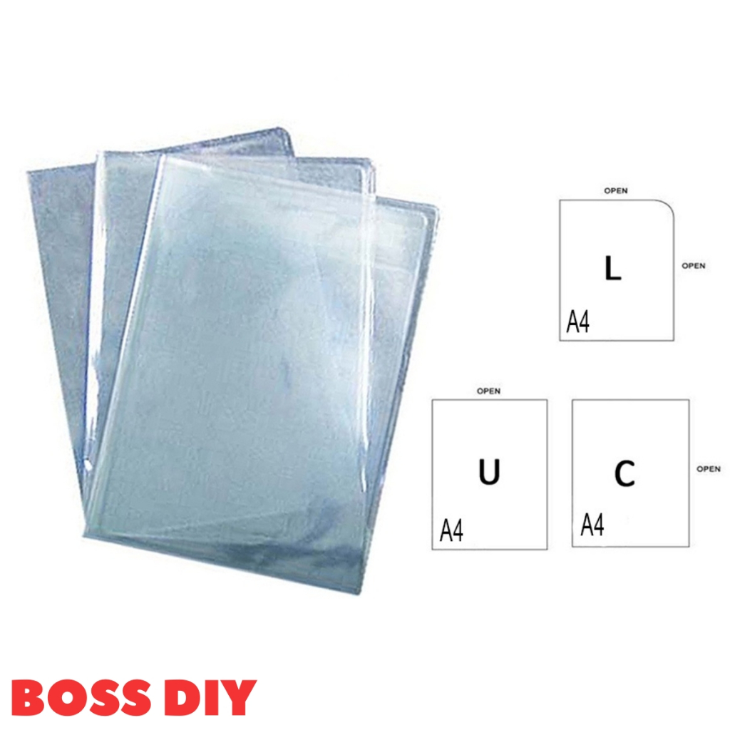 Clear L U C Shape Folder / File A4 1pc Management Document Paper ...
