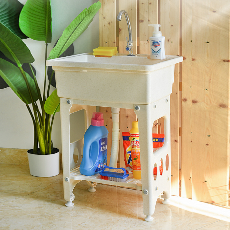 Plastic Laundry Pool Household Balcony Laundry Basin with Washboard ...
