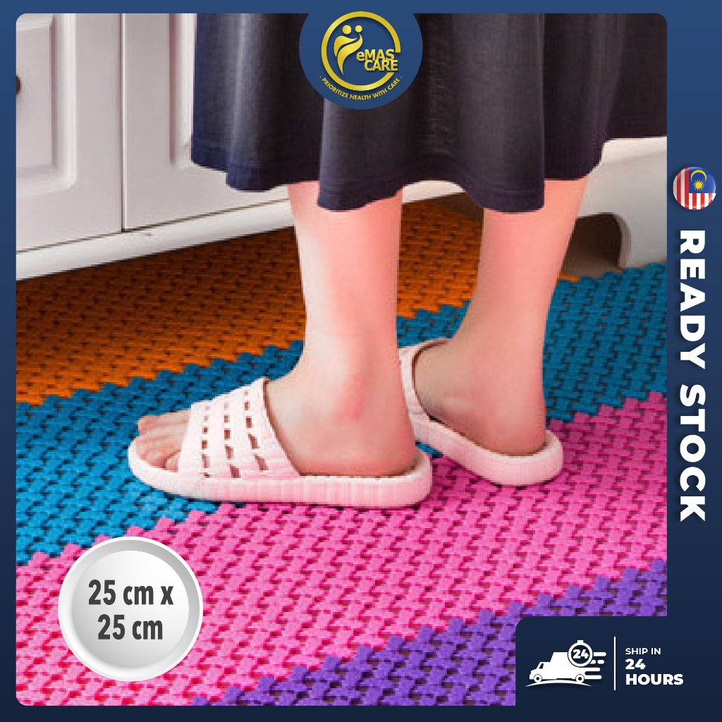 Non-Slip Splicing Bathroon Floor Mat Toilet Joint Mats Bath Rug Shower ...