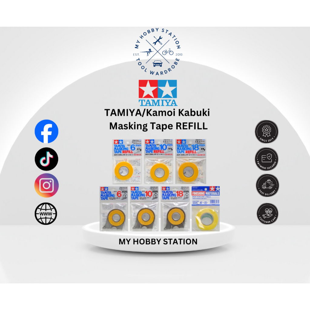 Tamiya/Kamoi Kabuki Masking Tape REFILL (6mm, 10mm, 18mm, 40mm) | Shopee Malaysia