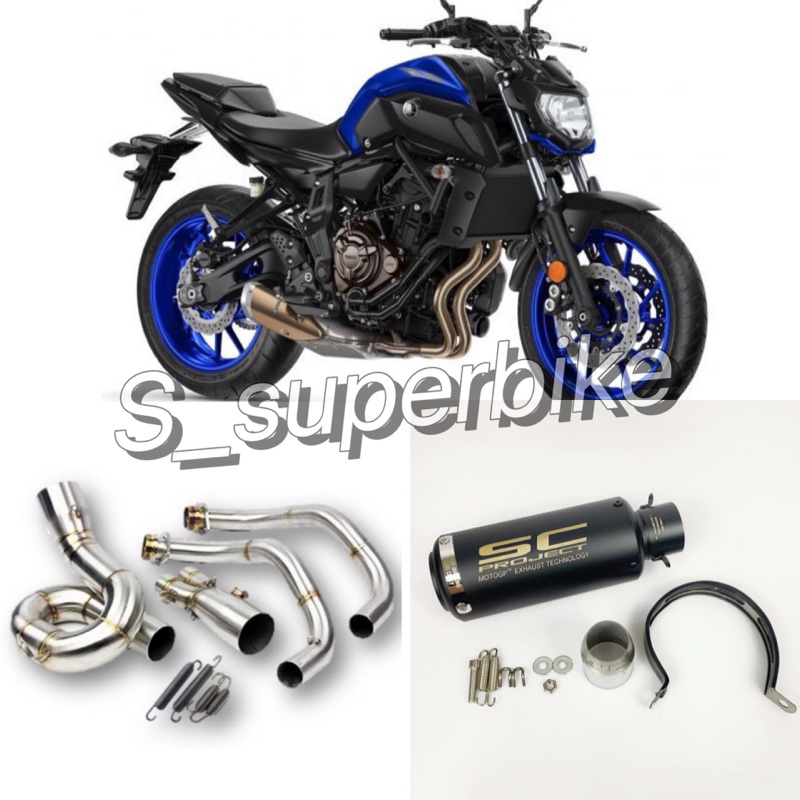 SC Exhaust Yamaha MT07 Full System Piping Ekzos Muffler U turn Link ...