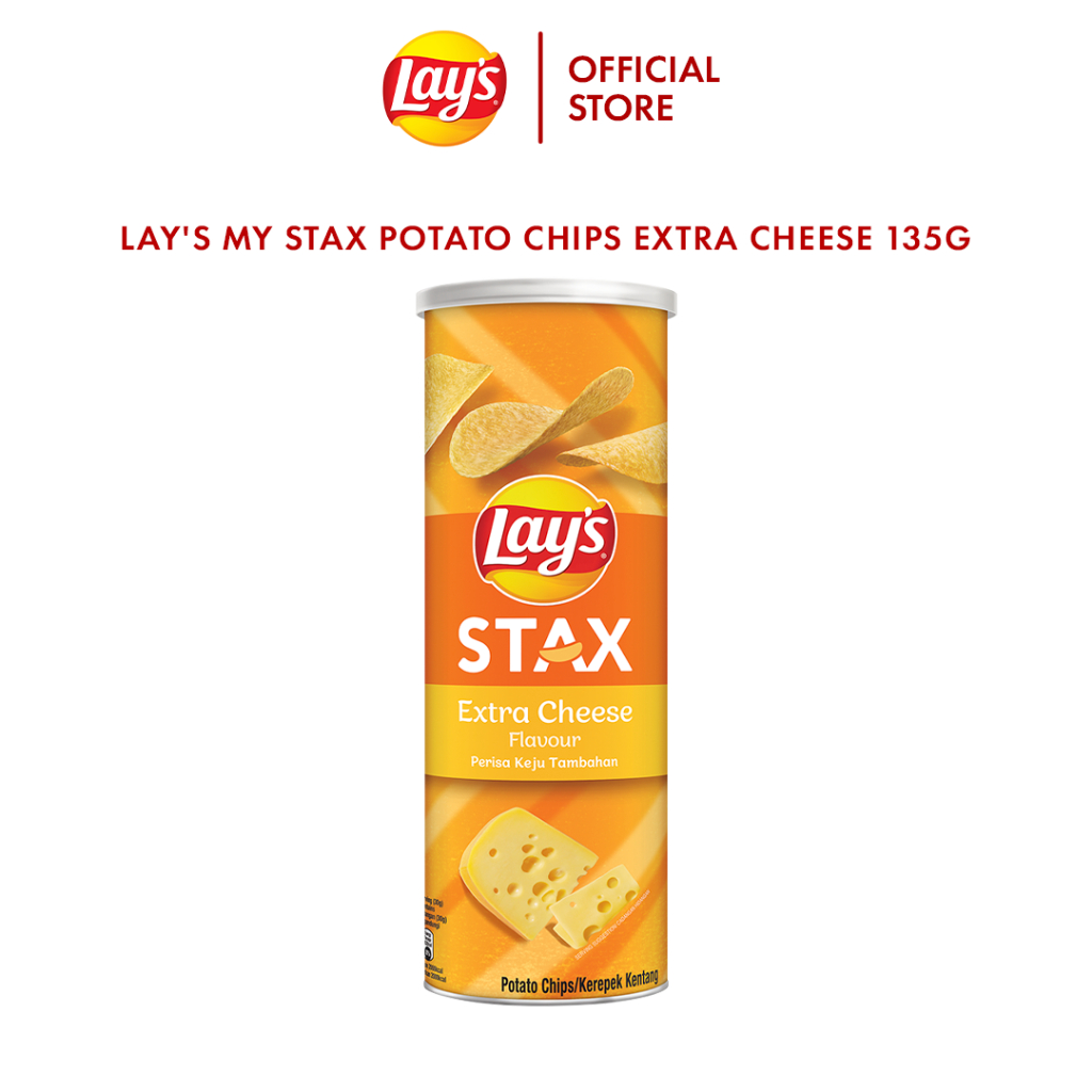 Lay's MY Stax Potato Chips Extra Cheese 135g / Lay's Stax Kerepek Kentang Perisa Keju Ekstra ...