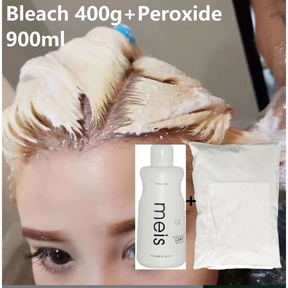 Bleach Powder 400g + Meis Peroxide 900ml - 1 Set White Powder bleaching ...