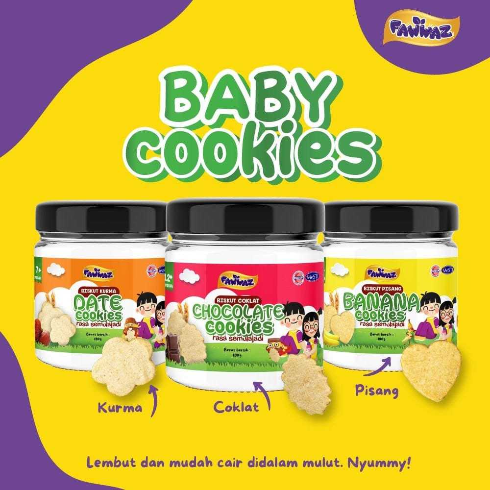 Biskut Bayi Fawwaz Baby Cookies 7M+ Banana Kurma Coklat | Shopee Malaysia