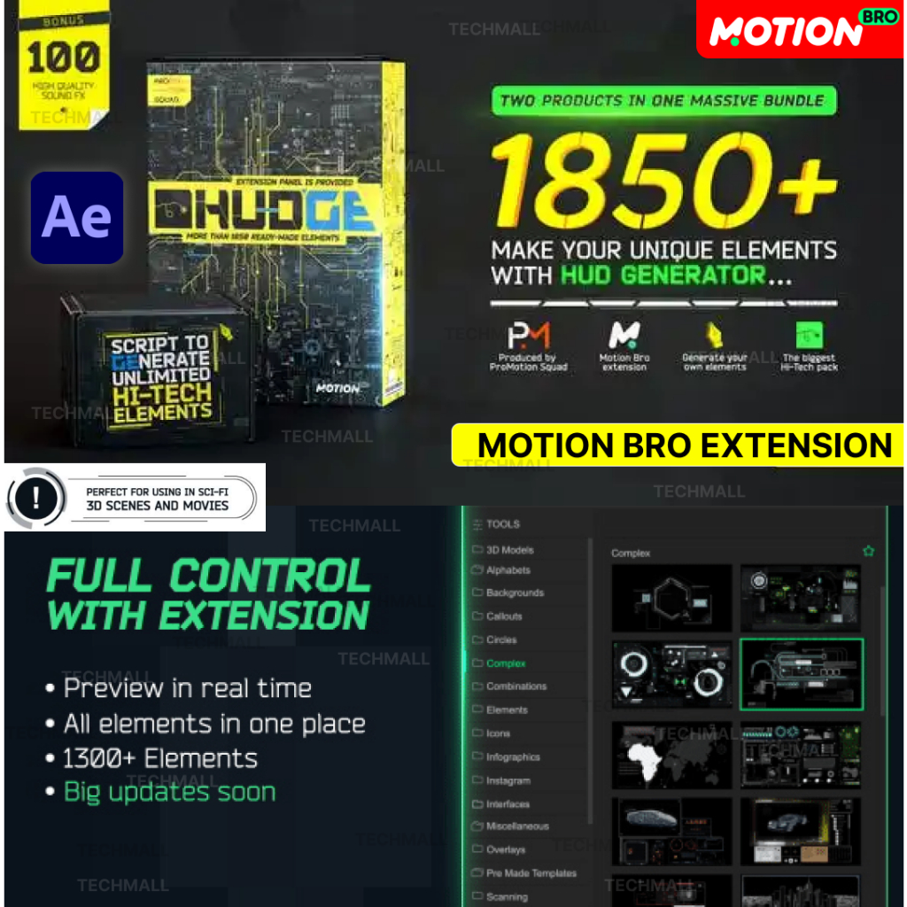 1850+ HUD UI Generator of Hi-Tech Elements for After Effects | Motion ...