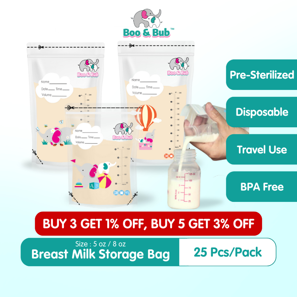 Booandbub 5oz 8oz Double Lock Breastmilk Storage Bag Breast Milk Bag