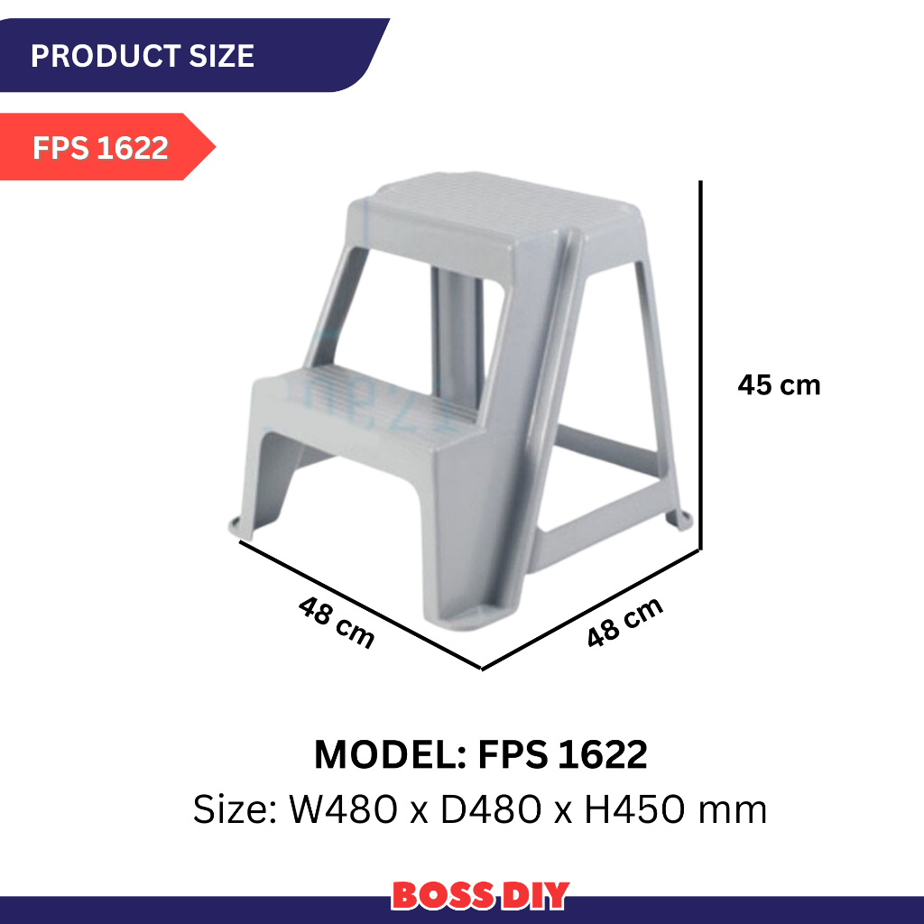 FELTON Heavy Duty Plastic Step Chair Ladder/Tangga Plastik FPS 1621 ...