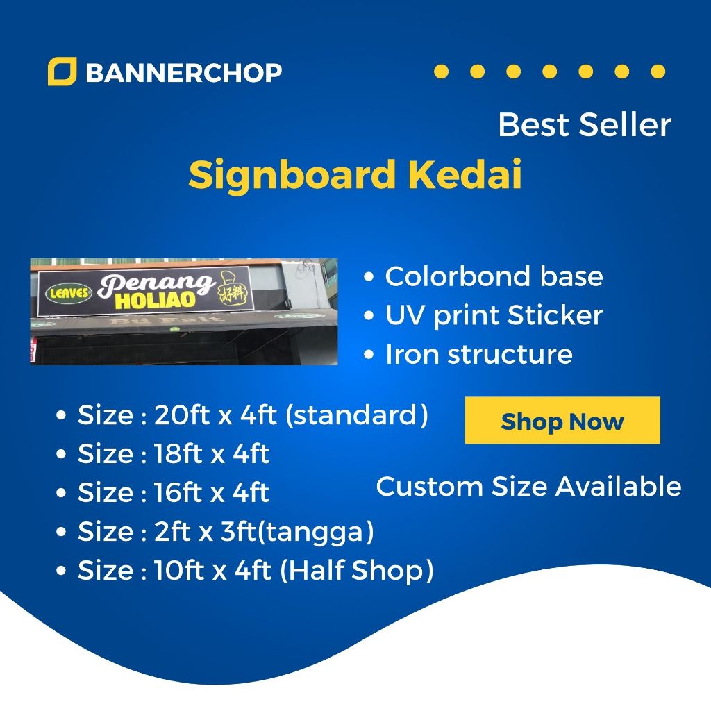 SIGNBOARD( CUSTOM MADE ) , Size : 4f x 20f signboard RM1200 (KUANTAN ...