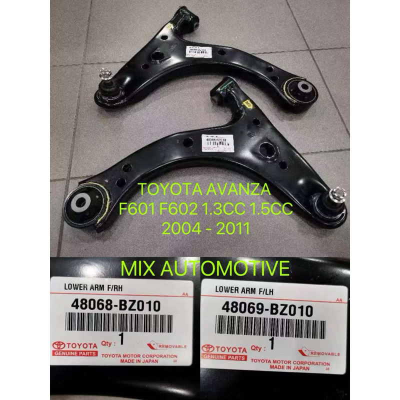 ( 100% ORIGINAL TOYOTA ) AVANZA Front Lower Arm F601 F602 1.3cc 1.5cc ...