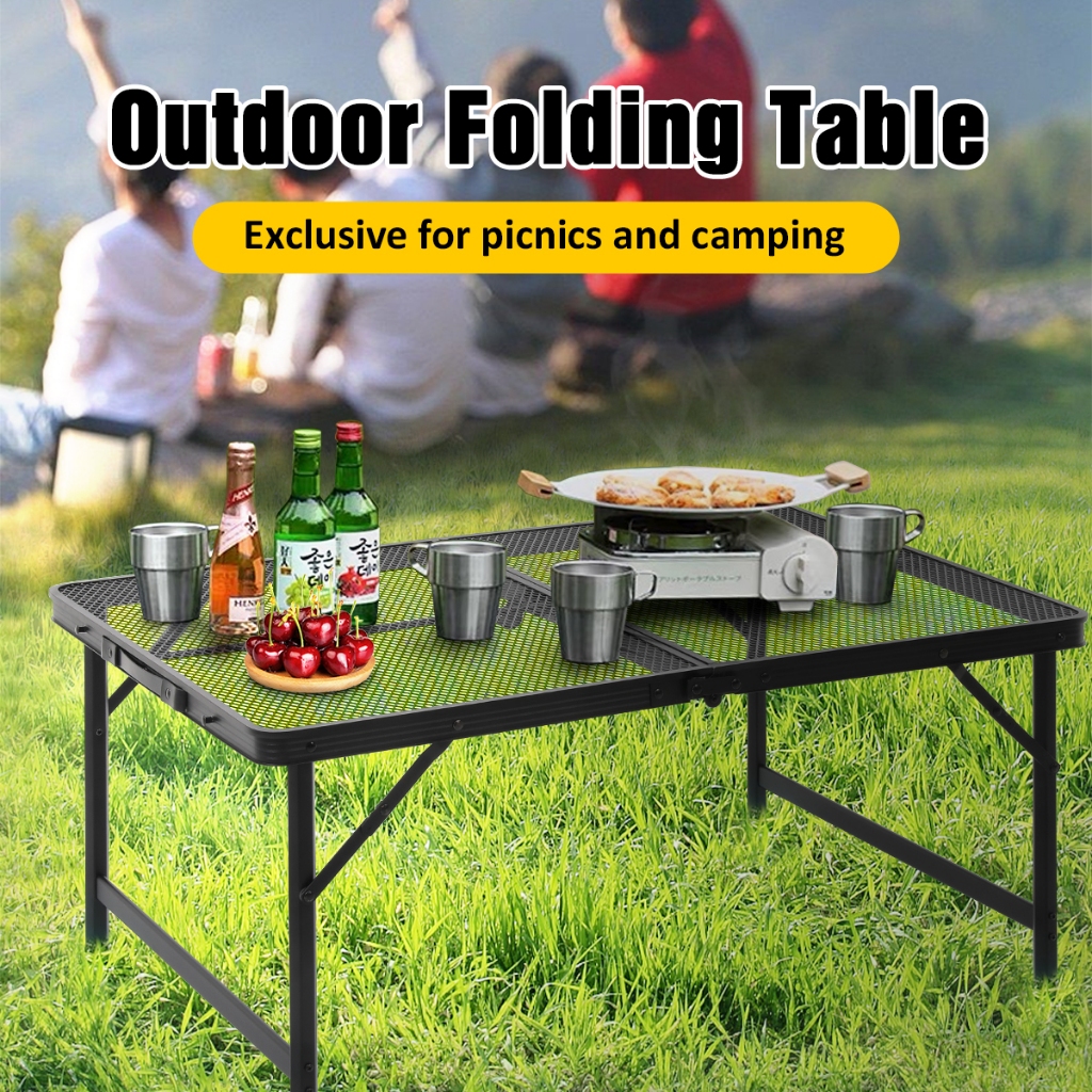 Aluminium Portable Foldable Outdoor Camping Picnic Meja Lipat Aluminium ...