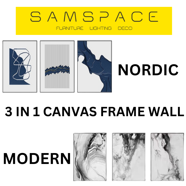 SamSpace Canvas Wall Art Black Frame Nordic Decoration Poster Living ...