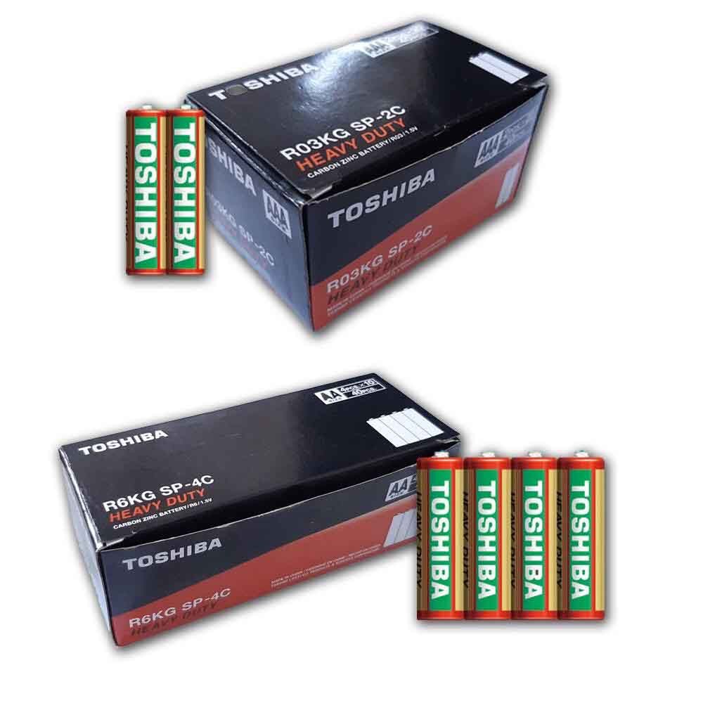 TOSHIBA HEAVY DUTY 1.5V AA BATTERY 1 BOX=4 PCS x 10(40PCS) AAA BATTERY ...