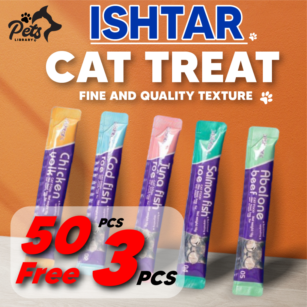 (Bundle 50pcs Free 3 Ishtar Cat Stick & Cat Treat / Leysa Premium Cat ...