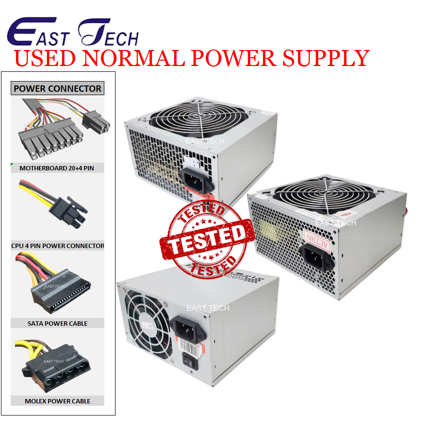 GAMMING BASIC PC PSU DESKTOP ATX SFX POWER SUPPLY COMPUTER (USED) 500W ...