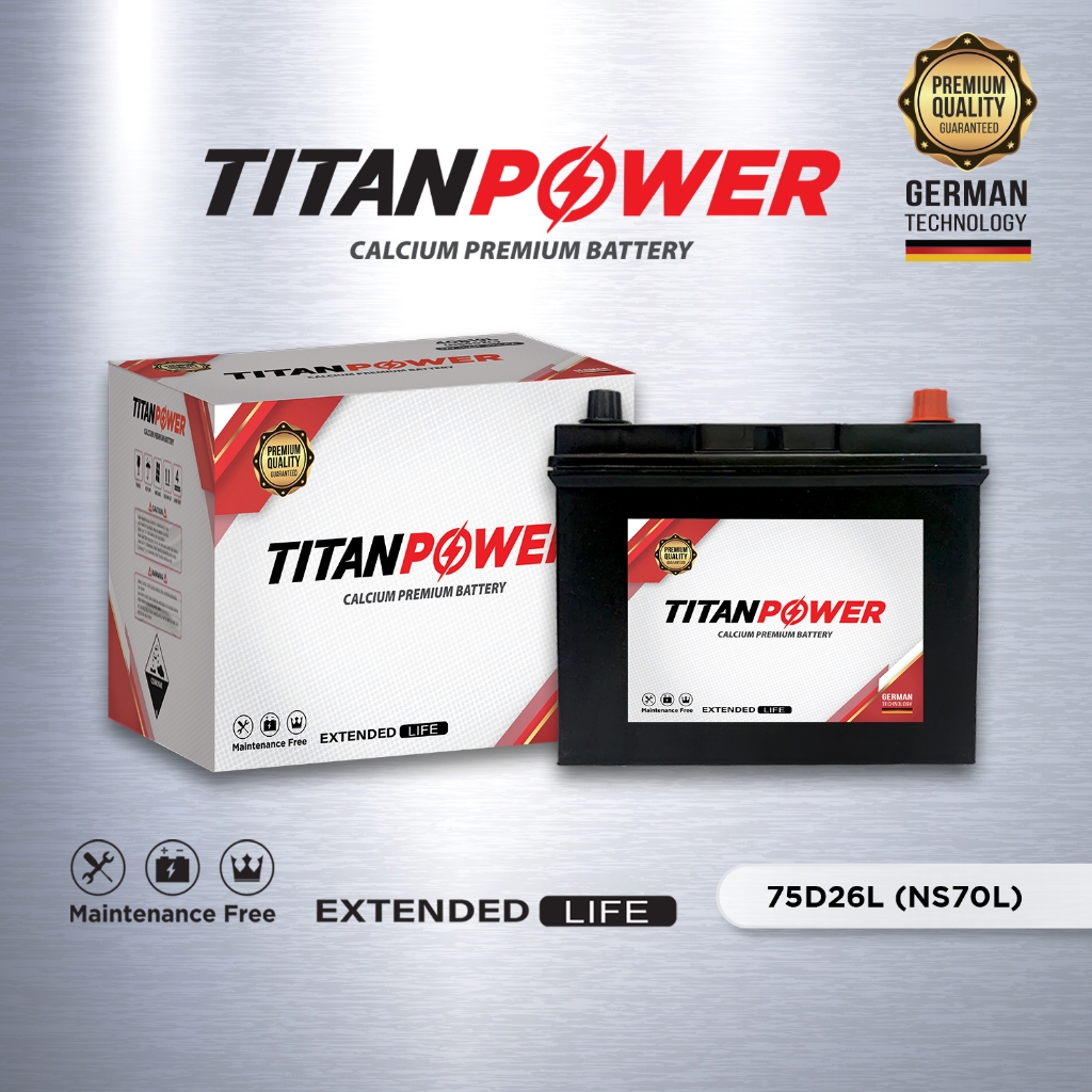 TITANPOWER NS70L (75D26L) MAINTENANCE FREE BATTERY | Shopee Malaysia