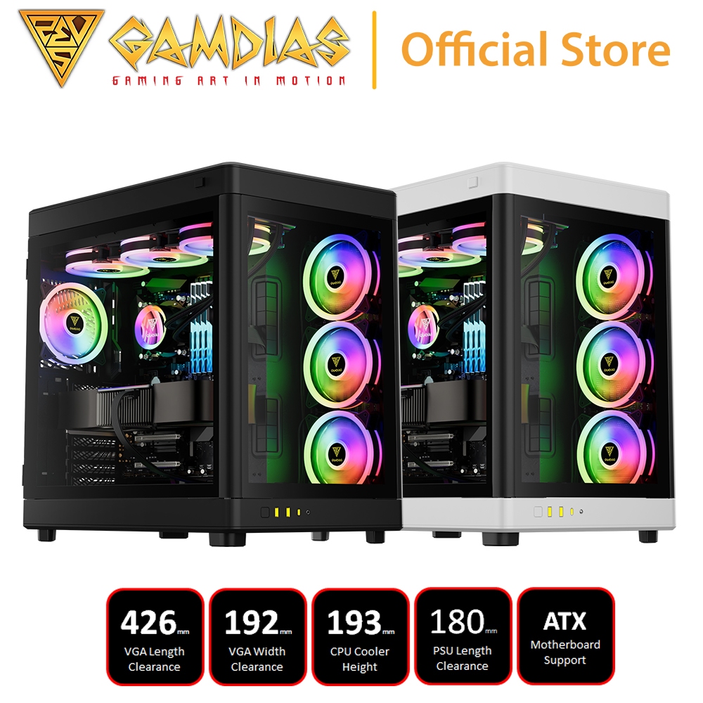 Gamdias NESO P1 Full-Tower PC Case ATX Gaming Desktop Casing Front and ...