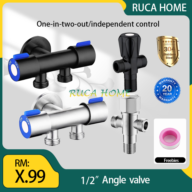 RUCA 304 Stainless Steel 1 Into 2 Out Two-way Angle Valve Kitchen ...