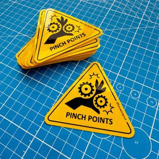 Pinch Points. Premium Triangle Sticker Sign Warning Caution Danger ...