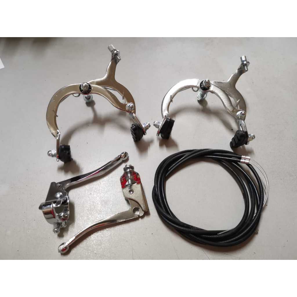 Chrome Caliper Brake Set BMX MTB Bicycle Brake Set Basikal | Shopee ...