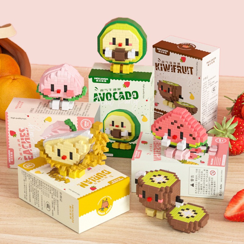DIY Mini Building Blocks Fruits Design Cute Fast Food Series | Shopee ...