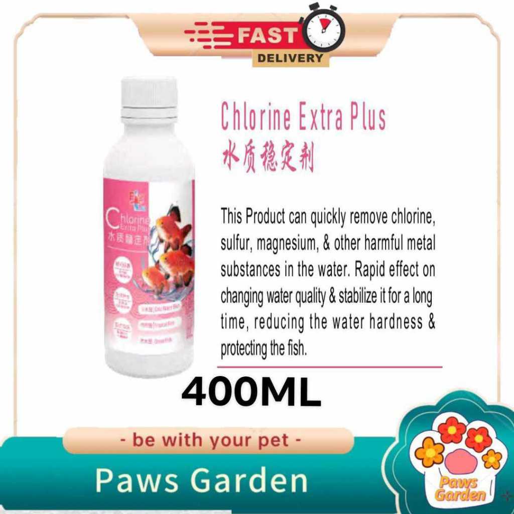 FISH LAB CHLORINE EXTRA PLUS 400ml( Antichlorine Untuk Tank Baru Stup ...