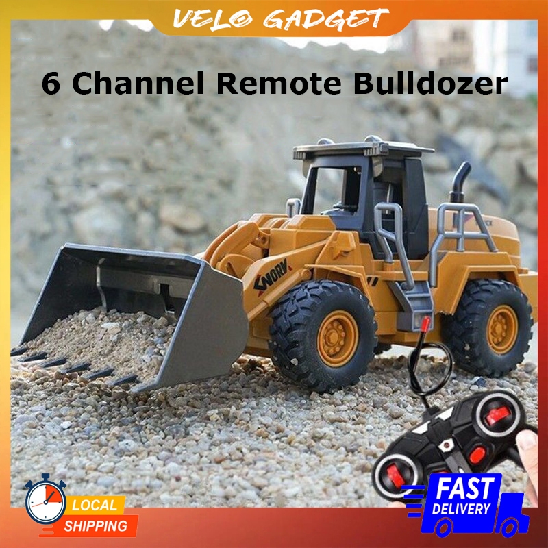 [Malaysia Stock] 6 Channel Alloy Remote Control Bulldozer Rechargeable ...