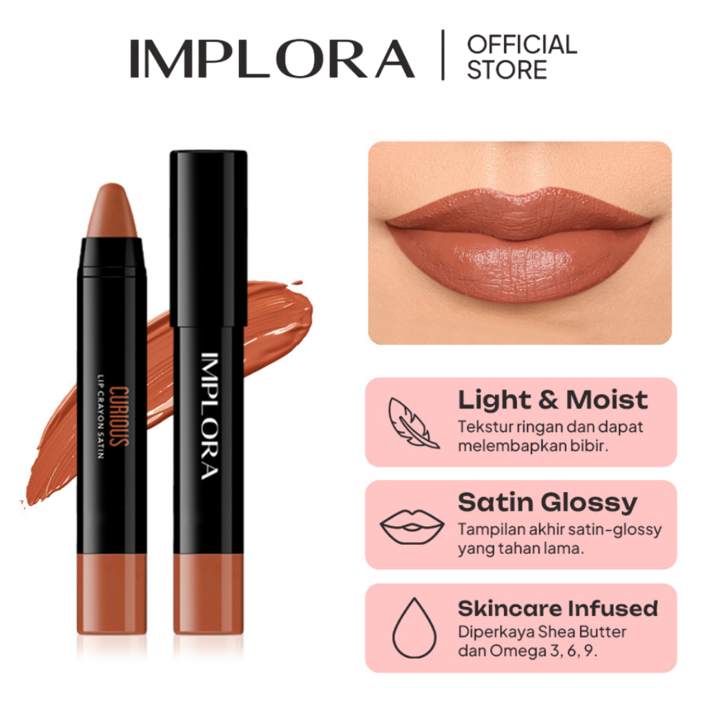 Implora Lip Crayon Satin Lipstick | Shopee Malaysia