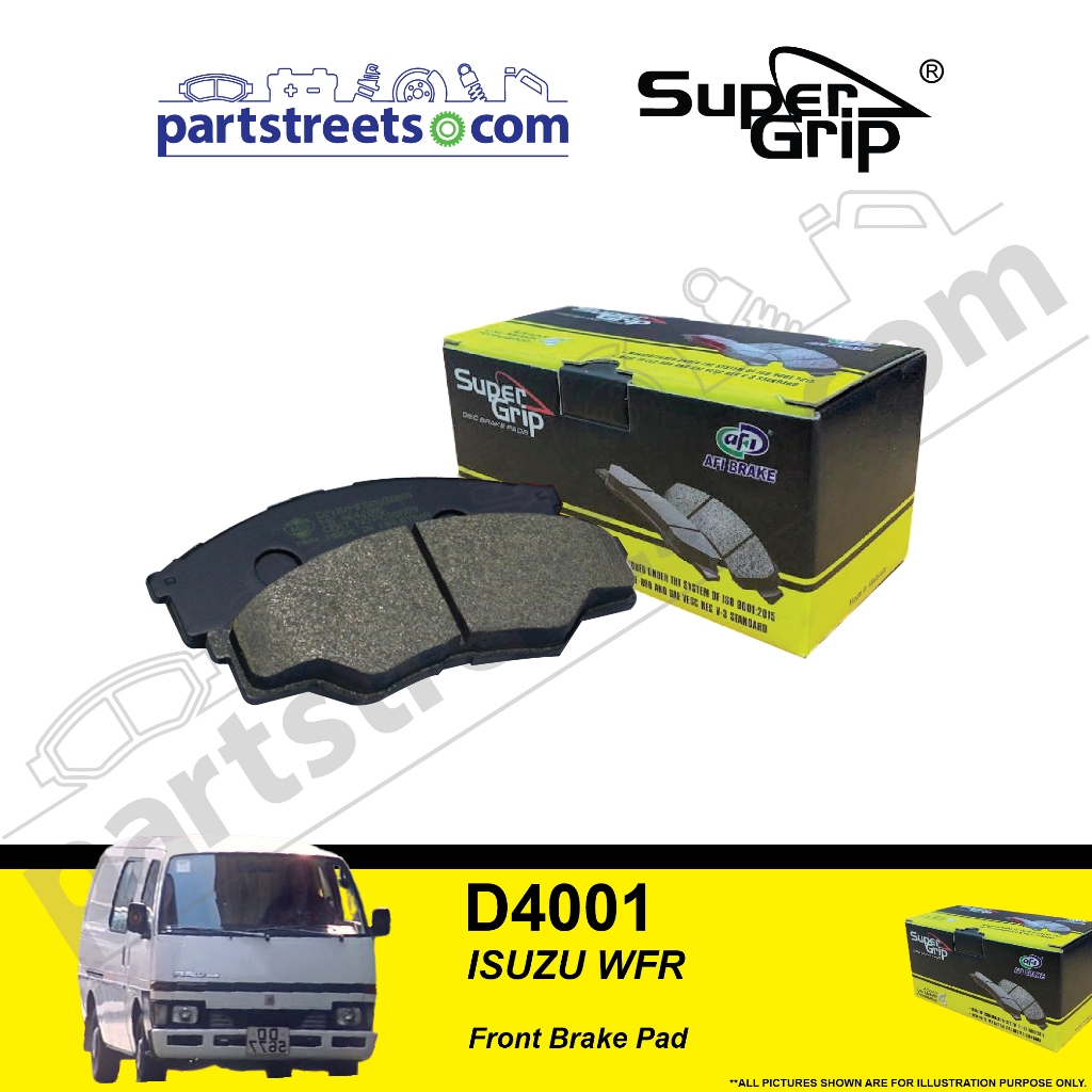 Super Grip Front Brake Pad - Isuzu WFR - D4001 (1set) (4pcs) | Shopee ...