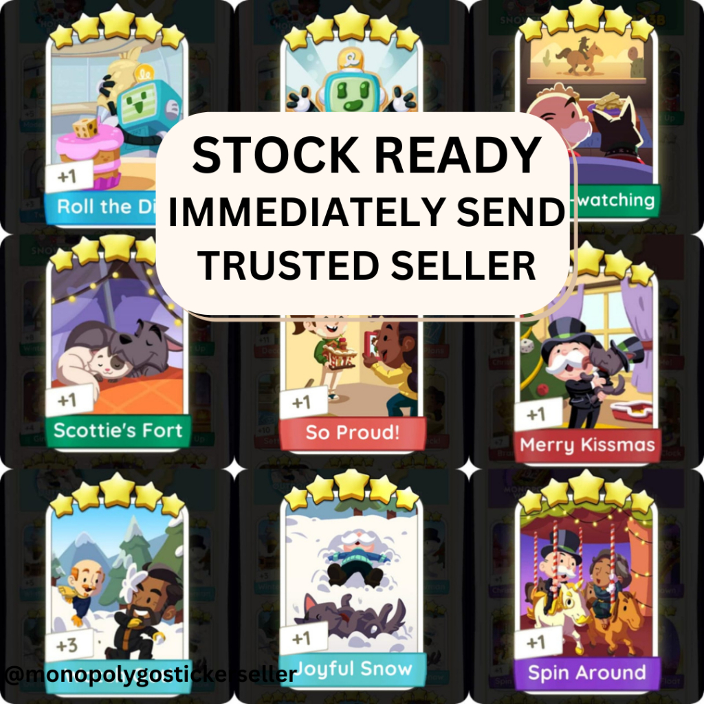 Receive in minutes🔥 Monopoly Go CHEAPER 1-3 🌟sticker card( Ready stock ...