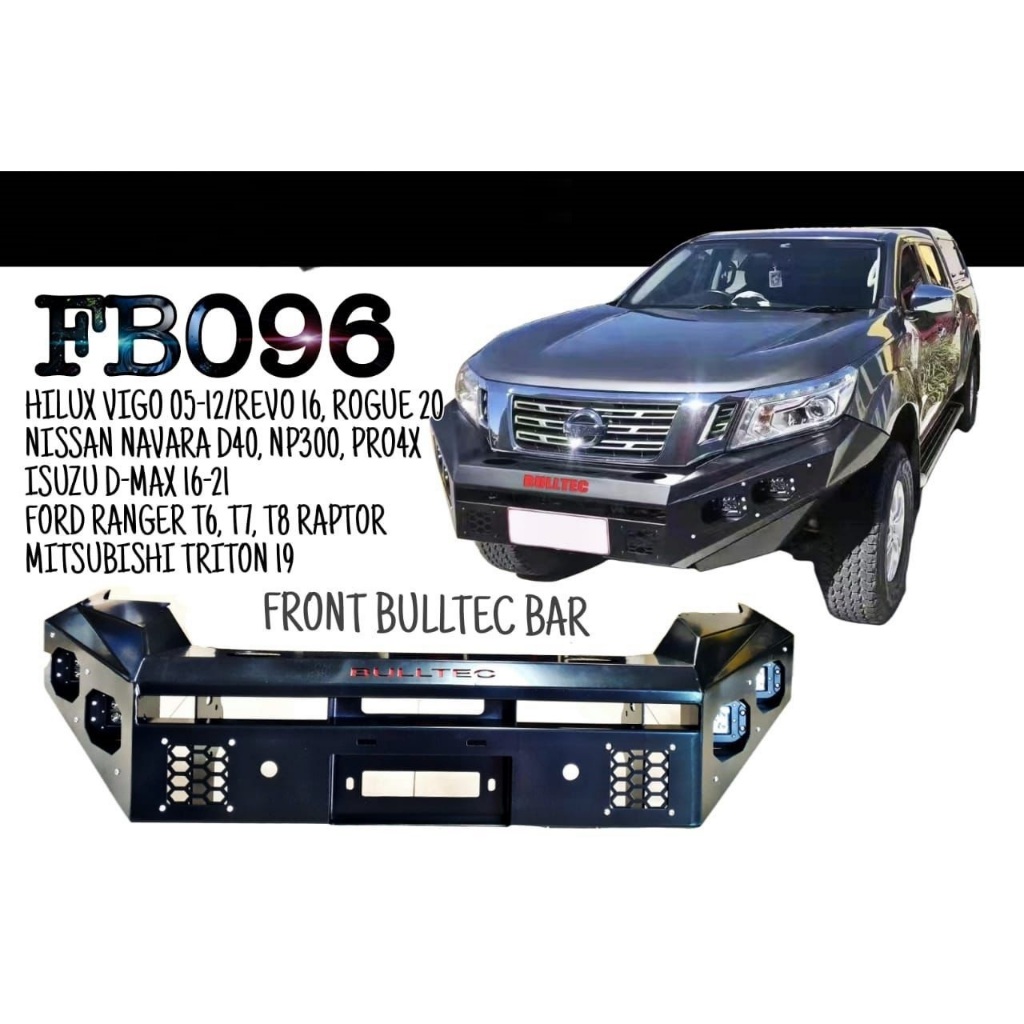 BULLTEC Front bumper bar Toyota hilux vigo revo rogue navara d40 np300 ...