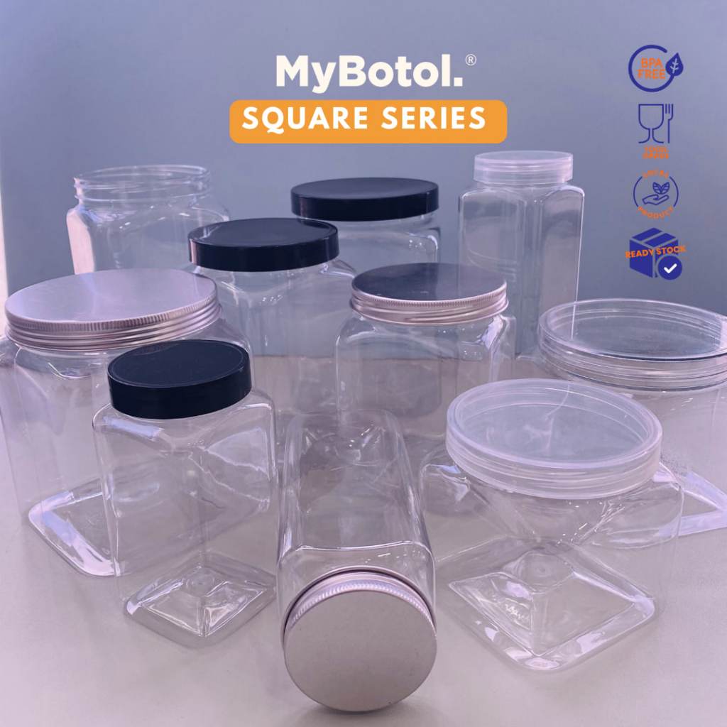 [mybotol] BALANG PLASTIK SQUARE | PLASTIC JAR | BALANG COOKIES ...