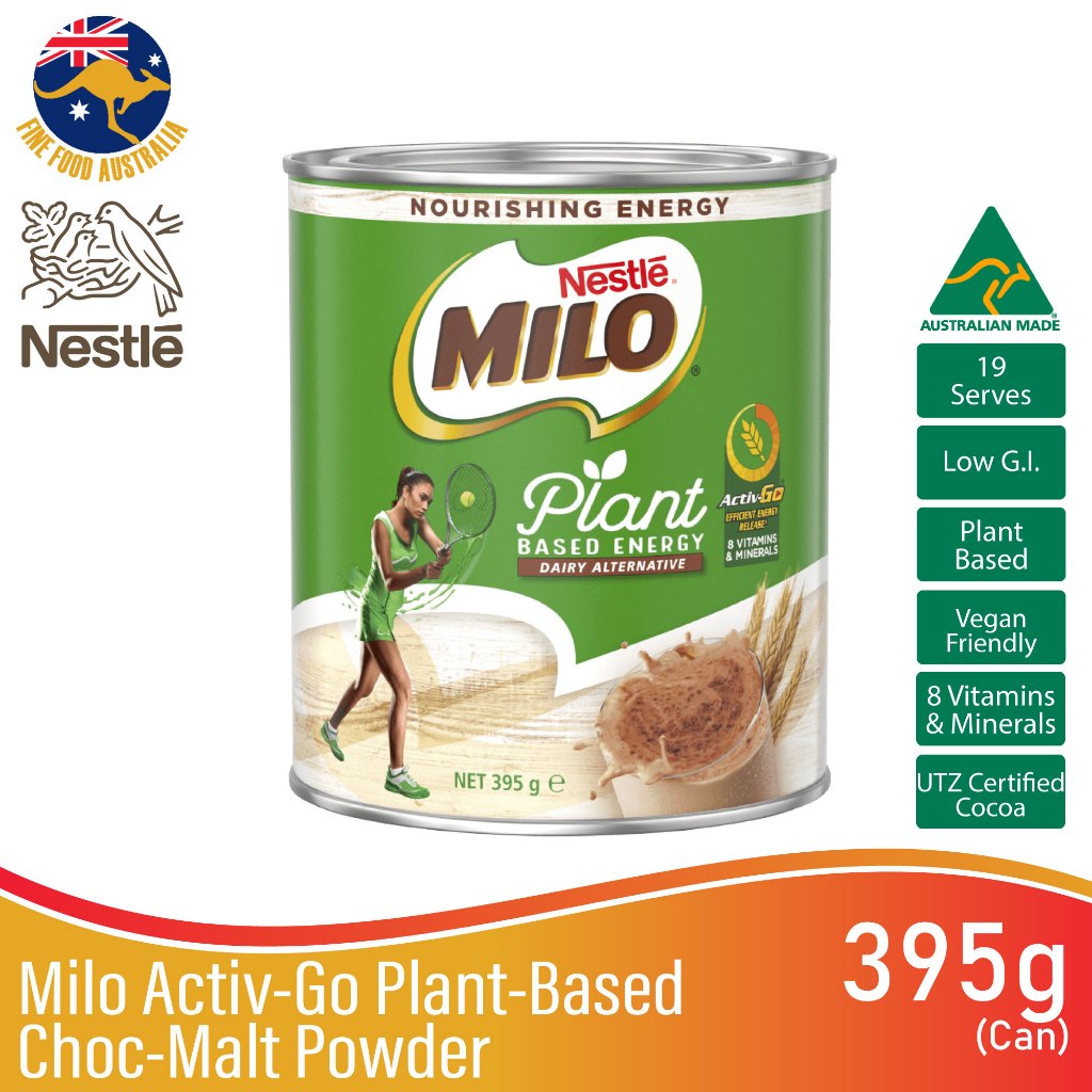Australia's Nestle Milo Activ-Go Plant Based Choc-Malt Powder 395g ...