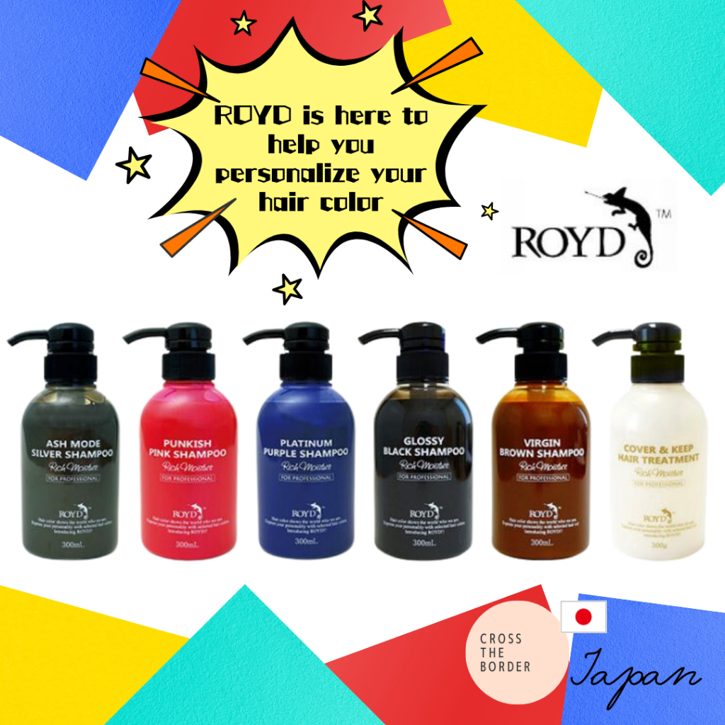 ROYD Hair Color Shampoo 300ml Conditioner Treatment 300g For Silver Pink Purple Brown Black Hair ...