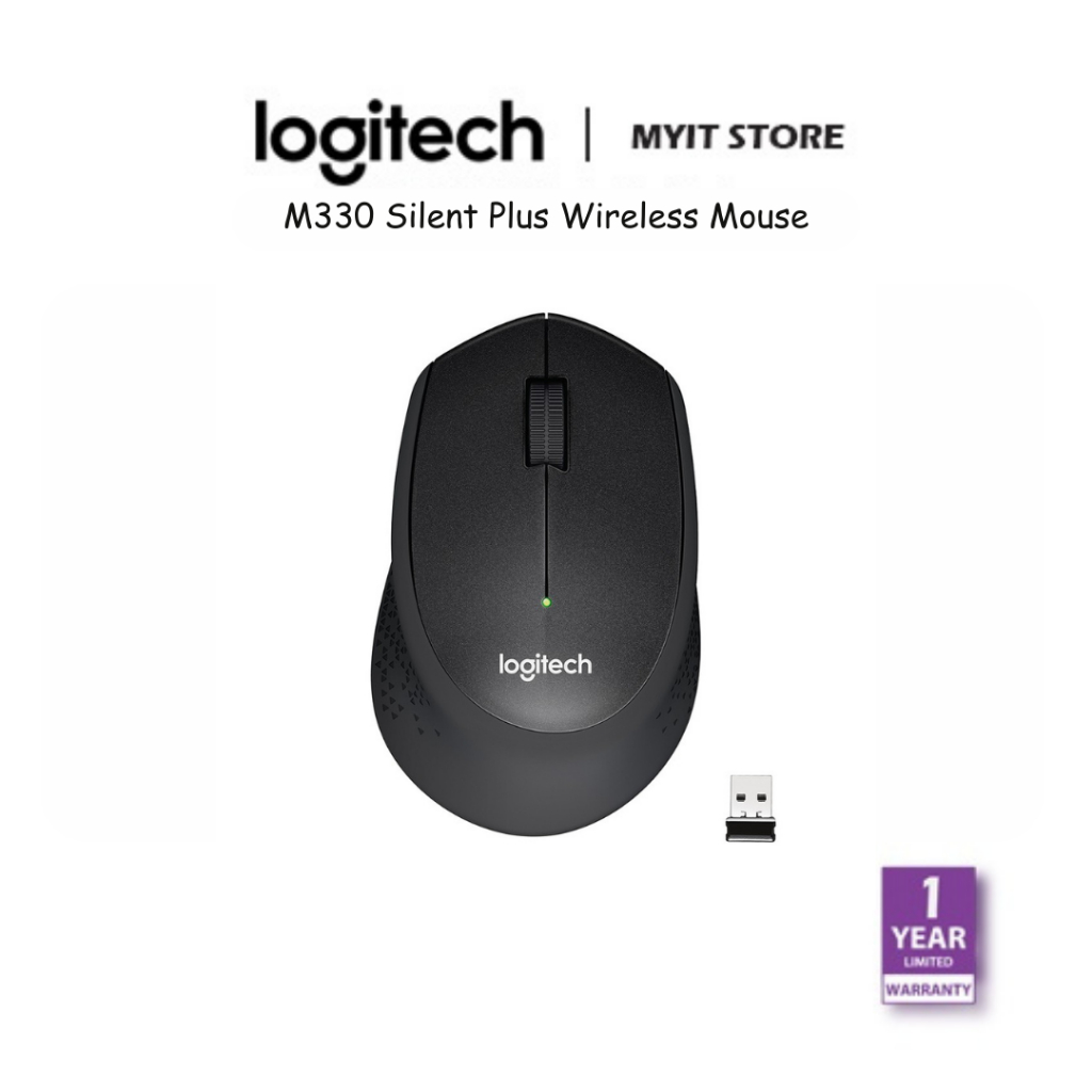 Logitech M330 Silent Plus Wireless Mouse, 2.4 GHz with USB Nano ...