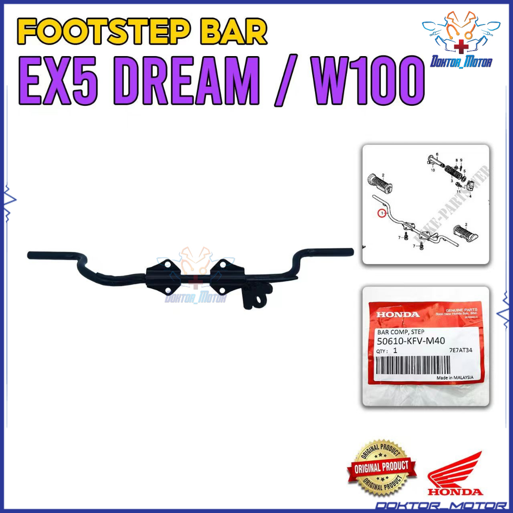 100% ORIGINAL HONDA EX5 DREAM FOOTREST RUBBER PEDAL GETAH FOOT REST ...