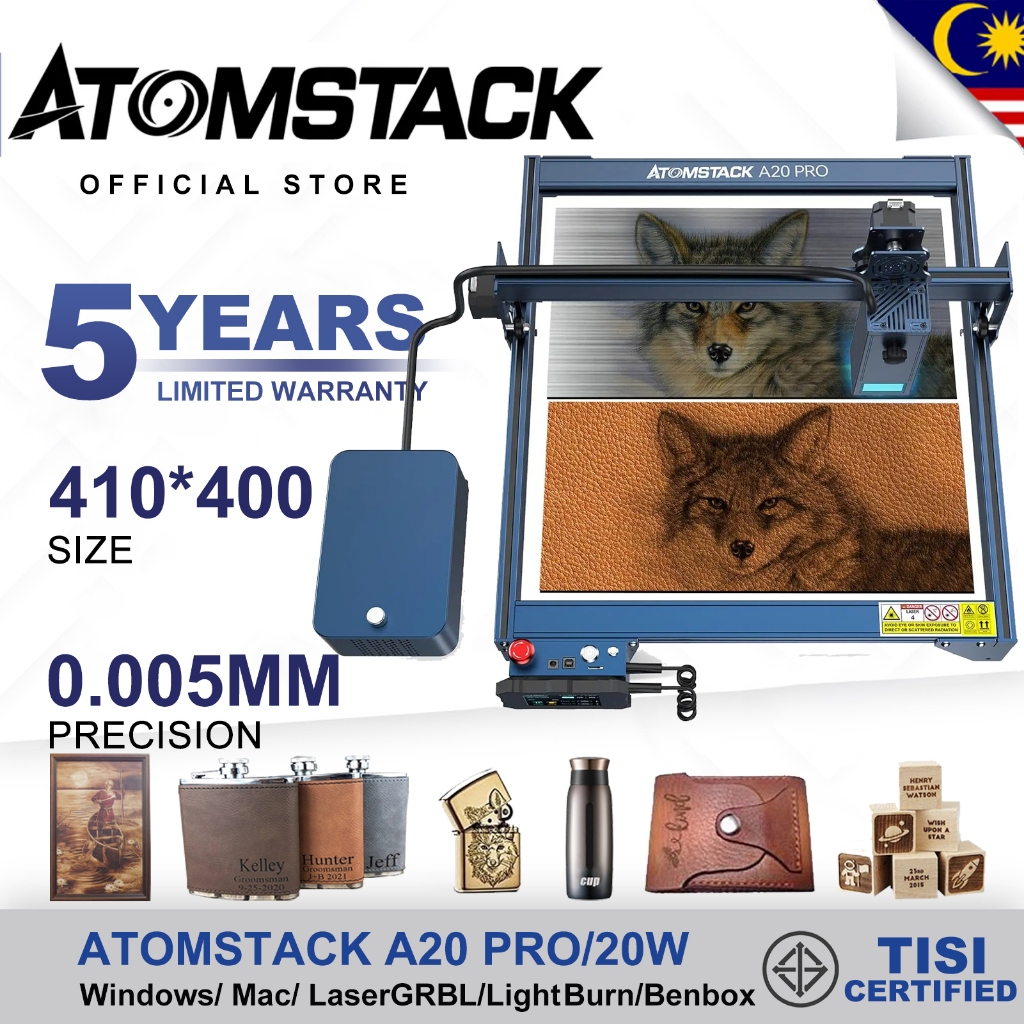 5-Year-Warranty ATOMSTACK A20 Pro Laser Engraver 20W Engraving Cutting ...