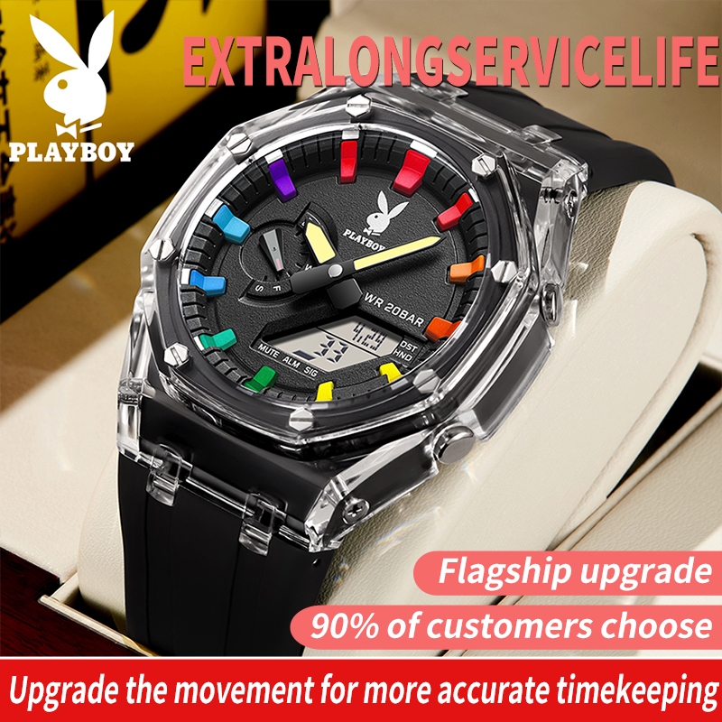 PLAYBOY Jam Tangan Lelaki Original 100% Watch Man Birthday Fashion Sport Digital Clock 2066-H ...