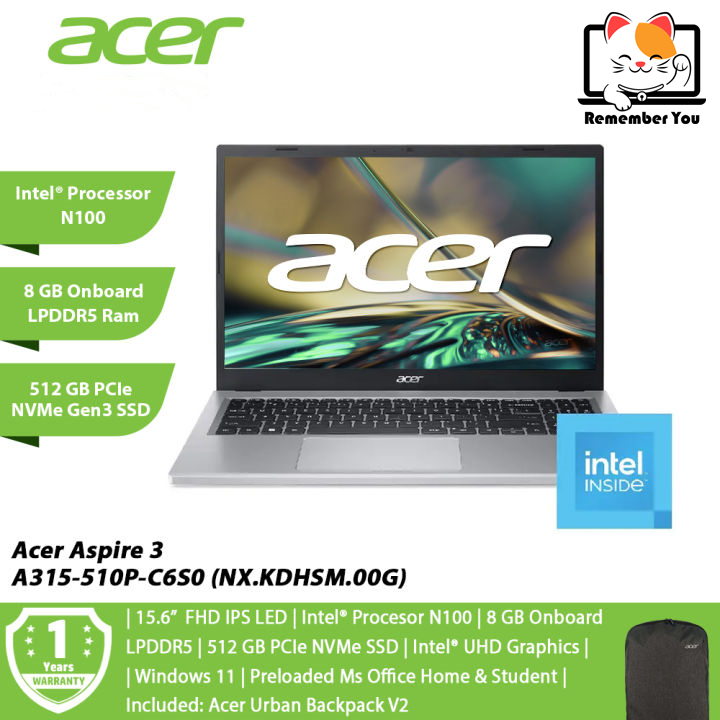 Acer Aspire Lite 15 AL15-31P-P9YD 15.6'' FHD Laptop Notebook Steel Grey ...