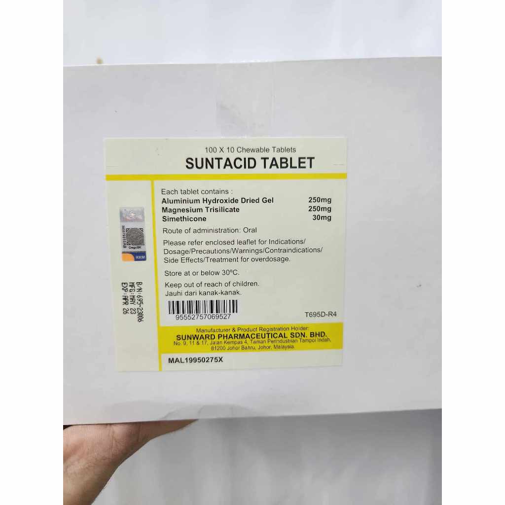 SUNWARD SUNTACID TABLET 100STP/BOX | Shopee Malaysia