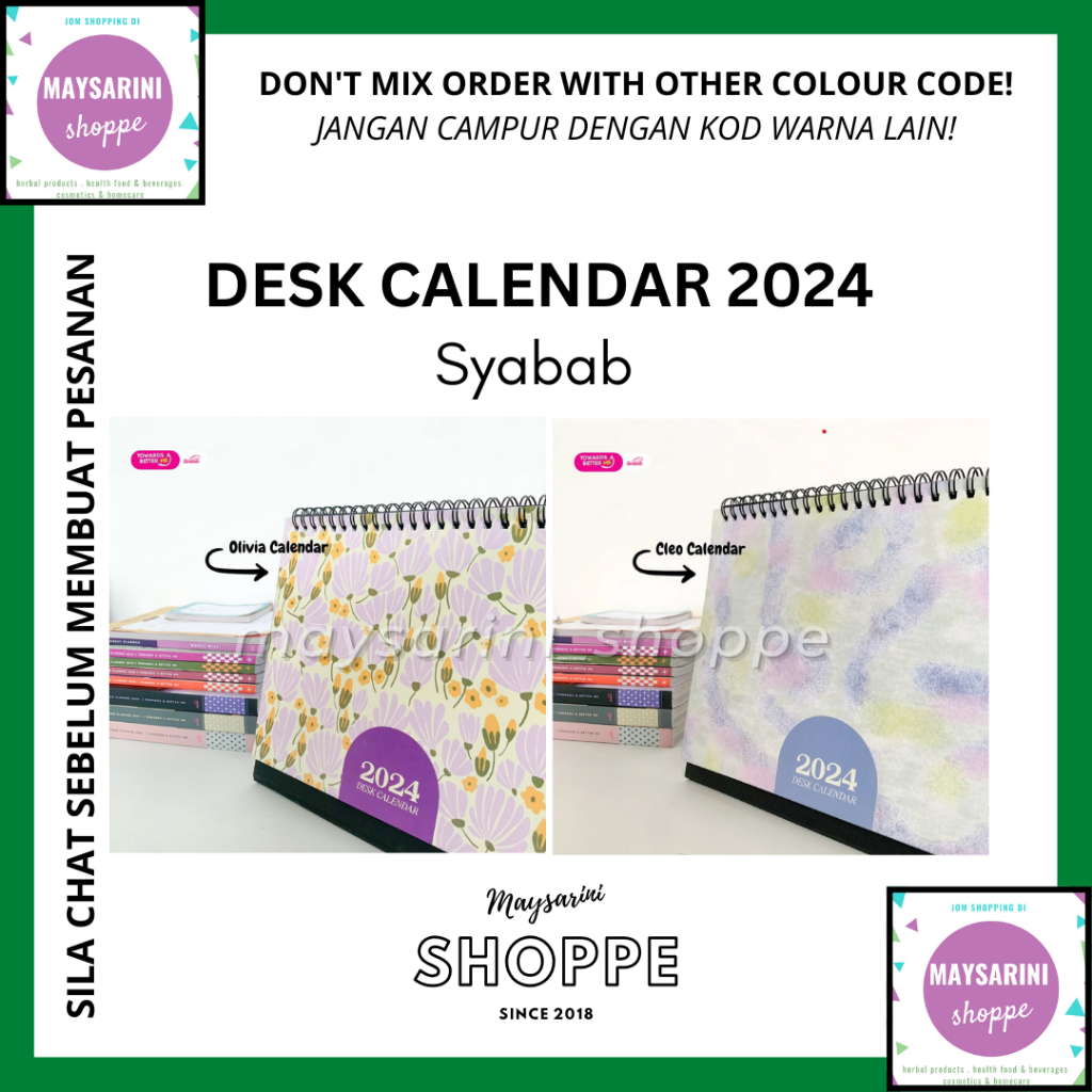 Syabab Desk Calendar 2024 Kalendar Meja | Shopee Malaysia