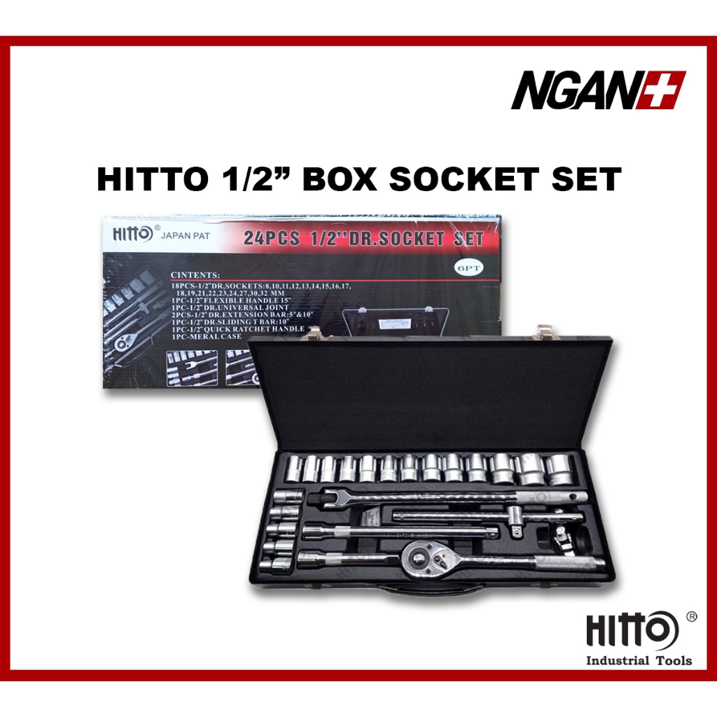 Hitto 1/2” box socket set 6pt and 12pt | Shopee Malaysia