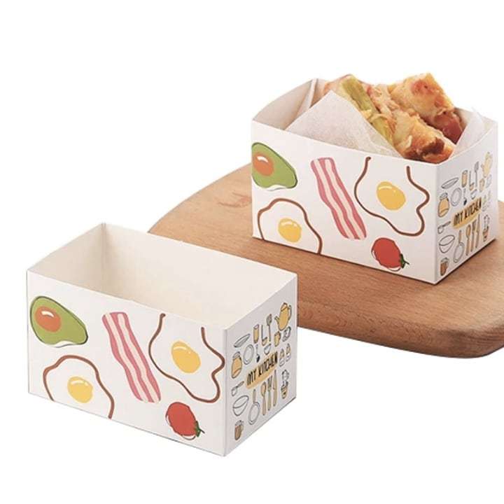 Disposable Korean Breakfast Toast Box Sandwich Box Printed Kotak Bekas ...