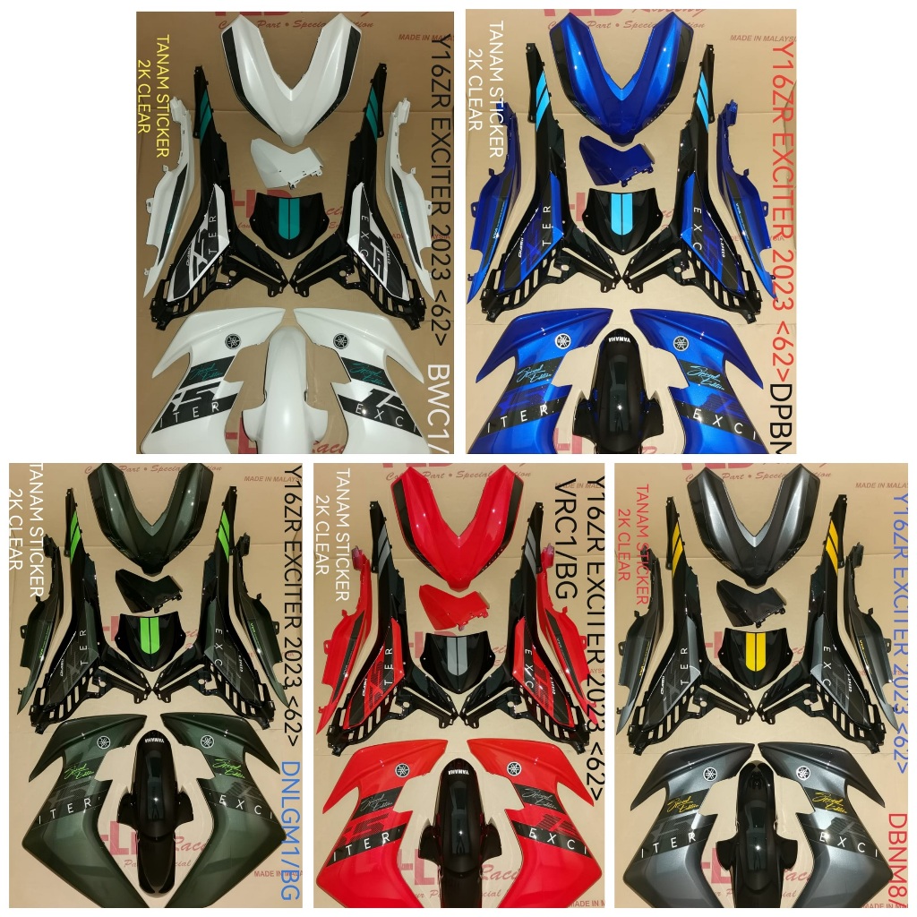 Y16ZR (V1) HLD COVERSET - EXCITER 2023 ( WHITE / HIJAU LUMUT / BLUE ...