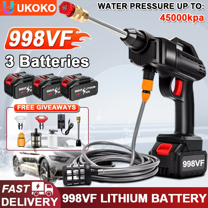998VF Cordless Water Jet High Pressure Car Wash Gun Mesin Cuci Kereta Electric Cordless Car ...