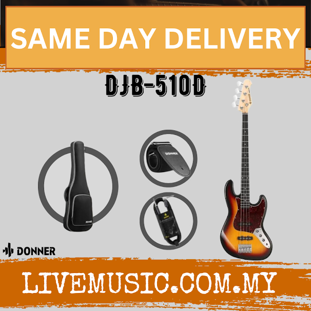Donner DJB-510 Electric Bass Guitar W/bag, Strap and Cable, Vintage ...