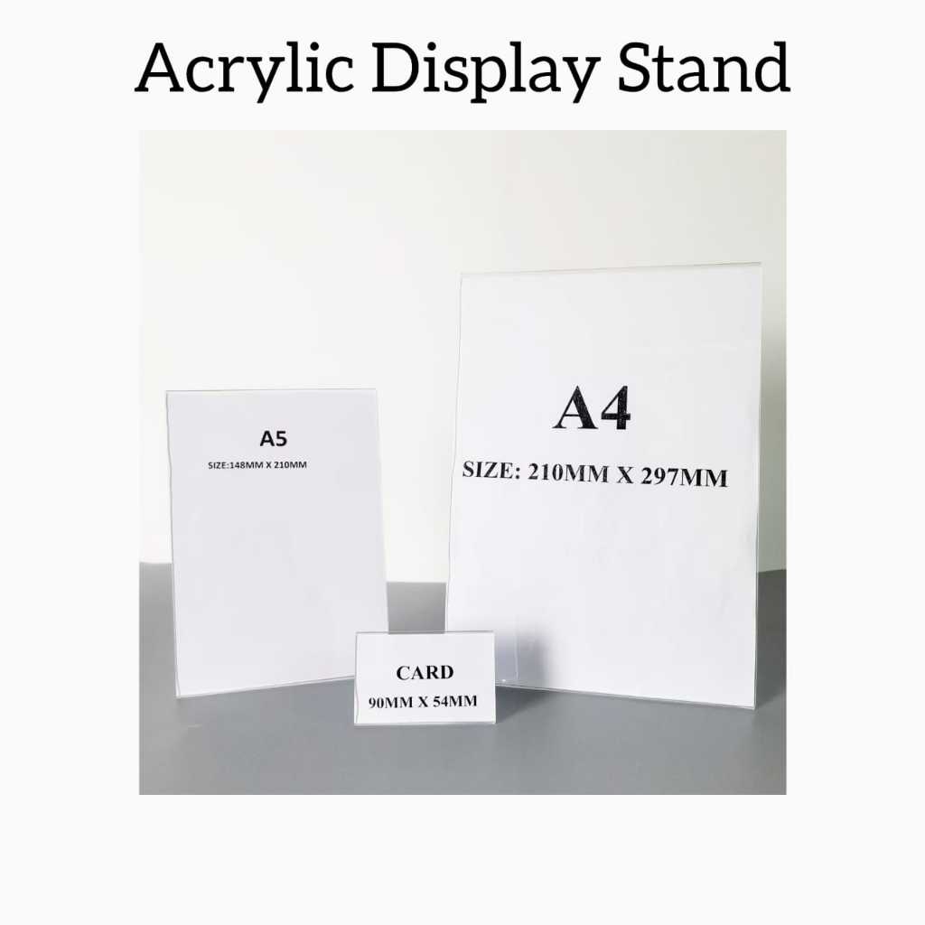 Acrylic L-shape Display Stand (A4 , A5 & CARD ). | Shopee Malaysia