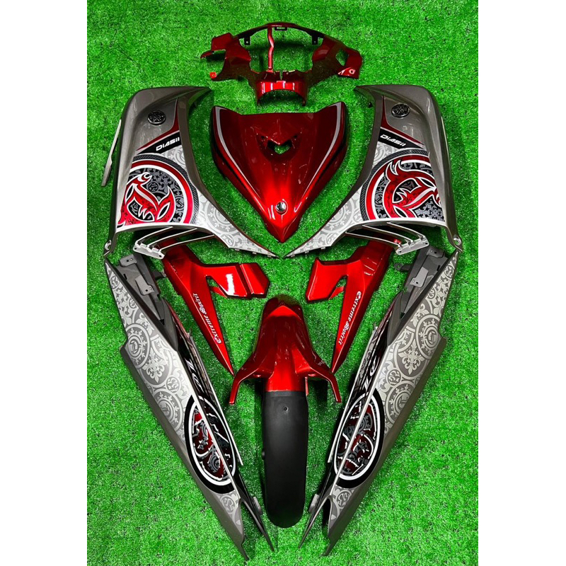 COVER SET LC135 V1 /V2-V7 /V8 BATIK MERAH SILVER/Batik Biru 2008 ...