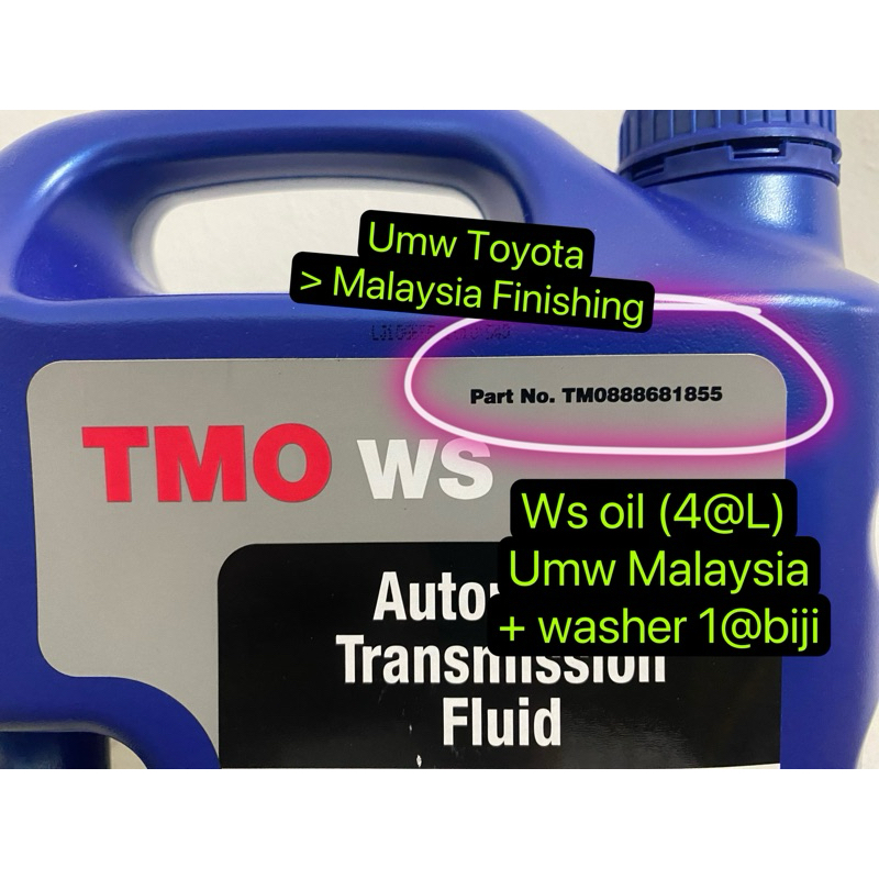 ORIGINAL TOYOTA WS AUTO OIL AVANZA F653 F654 VIOS NCP93 NCP150 ASU65 ...