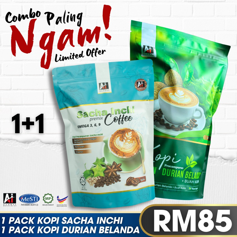 PAKEJ COMBO KOPI SACHA INCHI + KOPI DAUN DURIAN BELANDA DAN BUAH KULIM ...