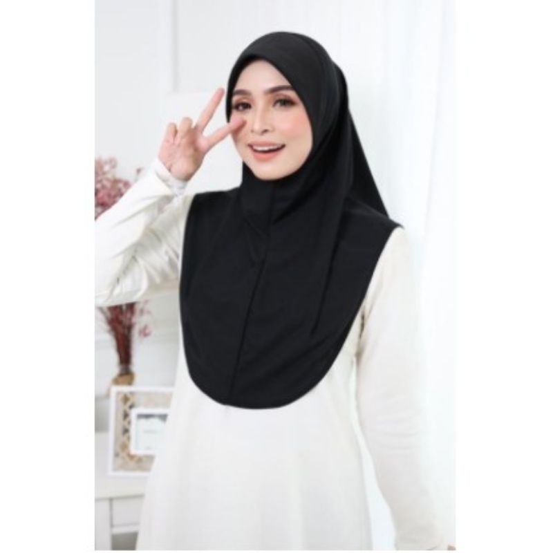Tudung Sarung Sarima Hitam Mosscrepe PREMIUM | Shopee Malaysia